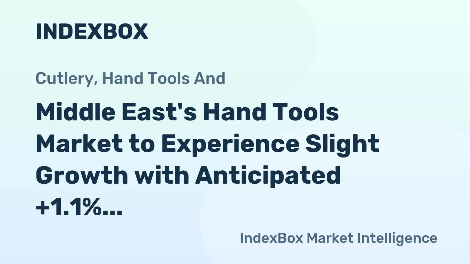 Middle East's Hand Tools Market to Experience Slight Growth with Anticipated +1.1% CAGR from 2024 to 2035