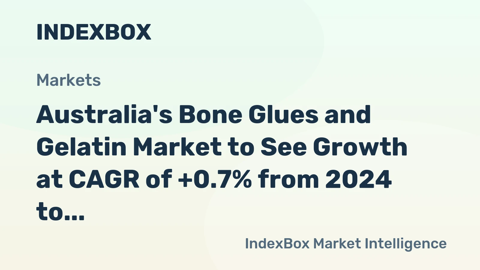 Australia's Bone Glues and Gelatin Market to See Growth at CAGR of +0.7% from 2024 to 2035, Reaching $87M by 2035