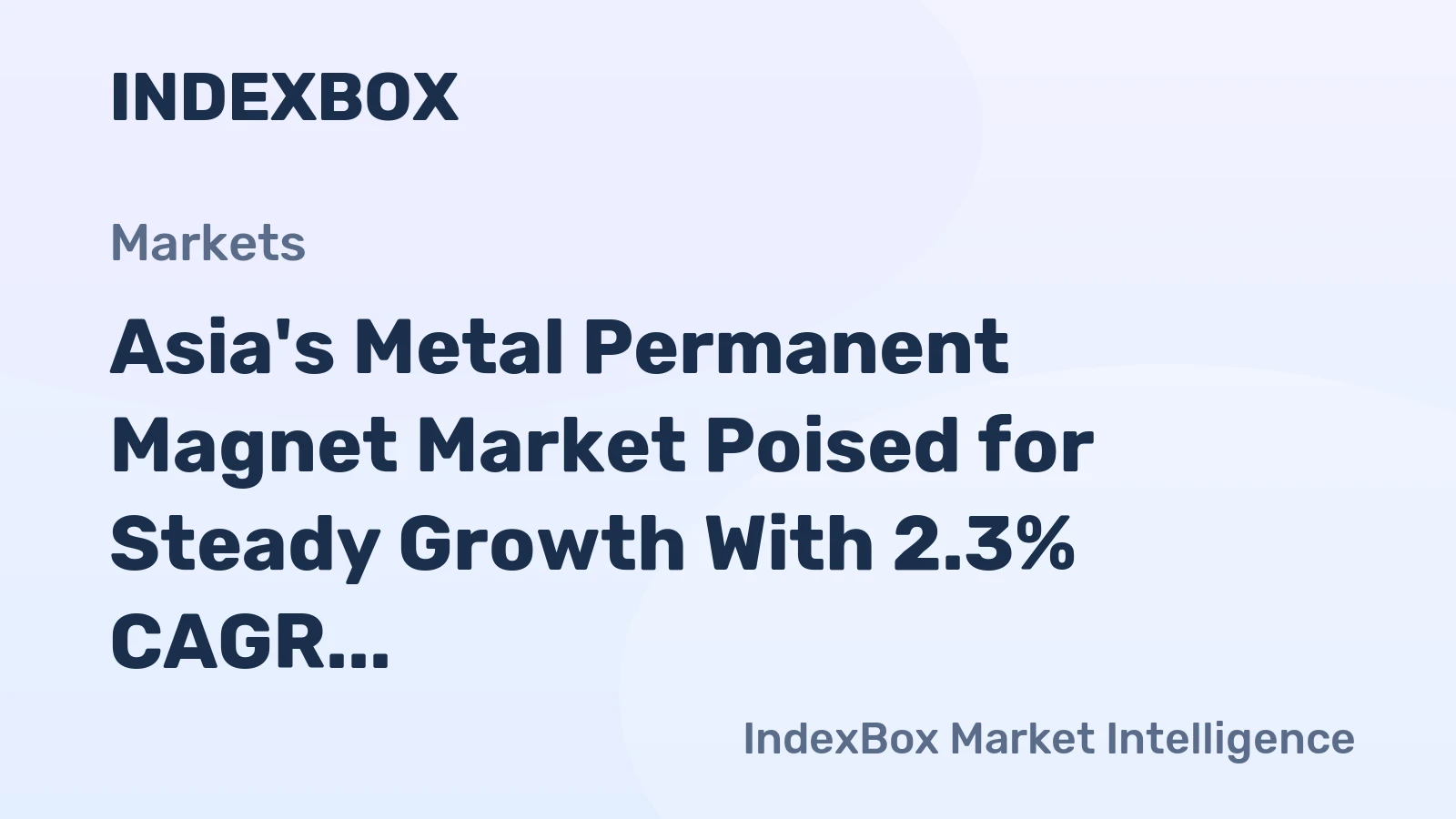 Asia's Metal Permanent Magnet Market Poised for Steady Growth With 2.3% CAGR Through 2035