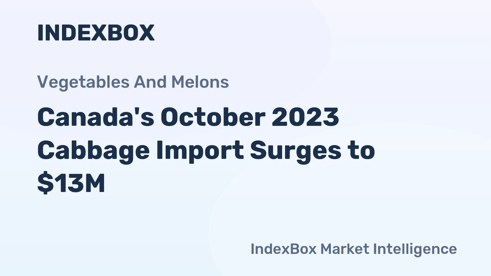 Canada's October 2023 Cabbage Import Surges to $13M