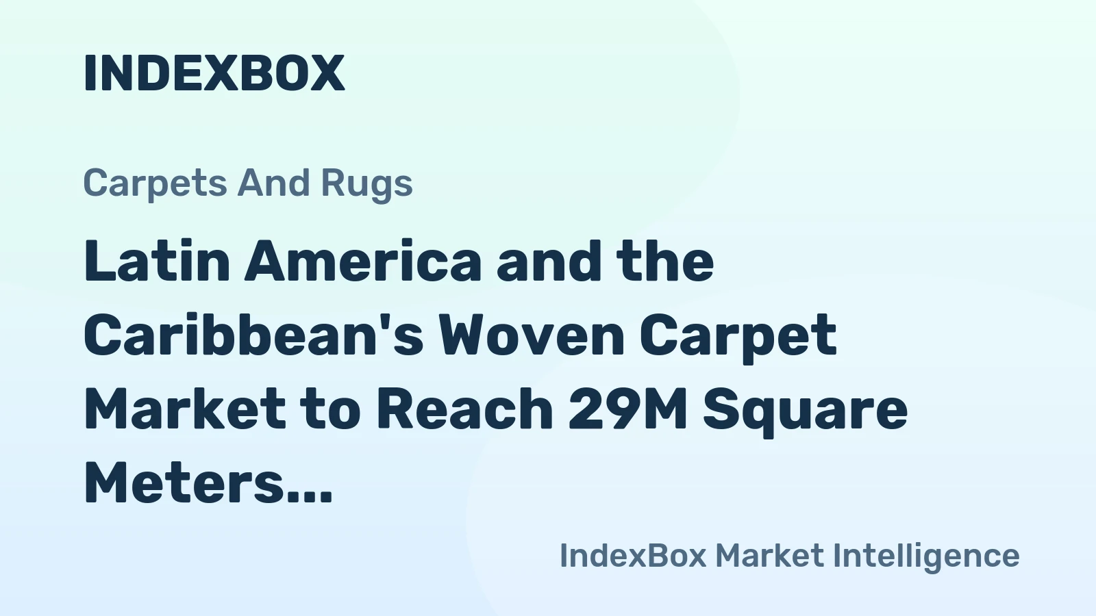 Latin America and the Caribbean's Woven Carpet Market to Reach 29M Square Meters and $256M by 2035