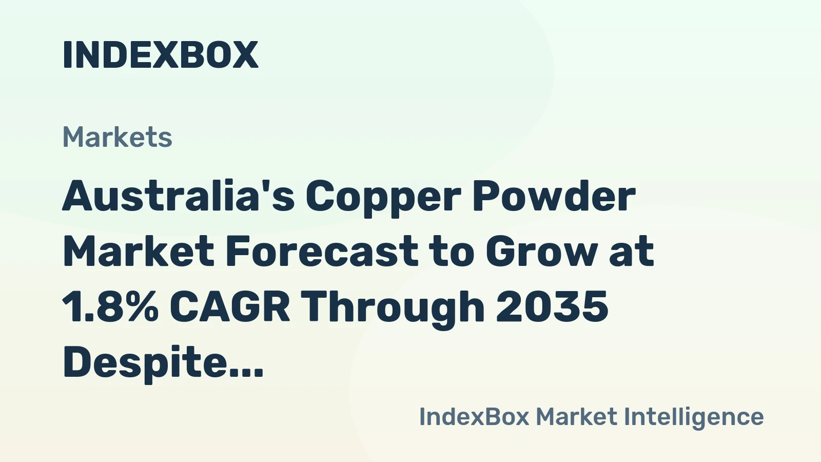 Australia's Copper Powder Market Forecast to Grow at 1.8% CAGR Through 2035 Despite Recent Contraction