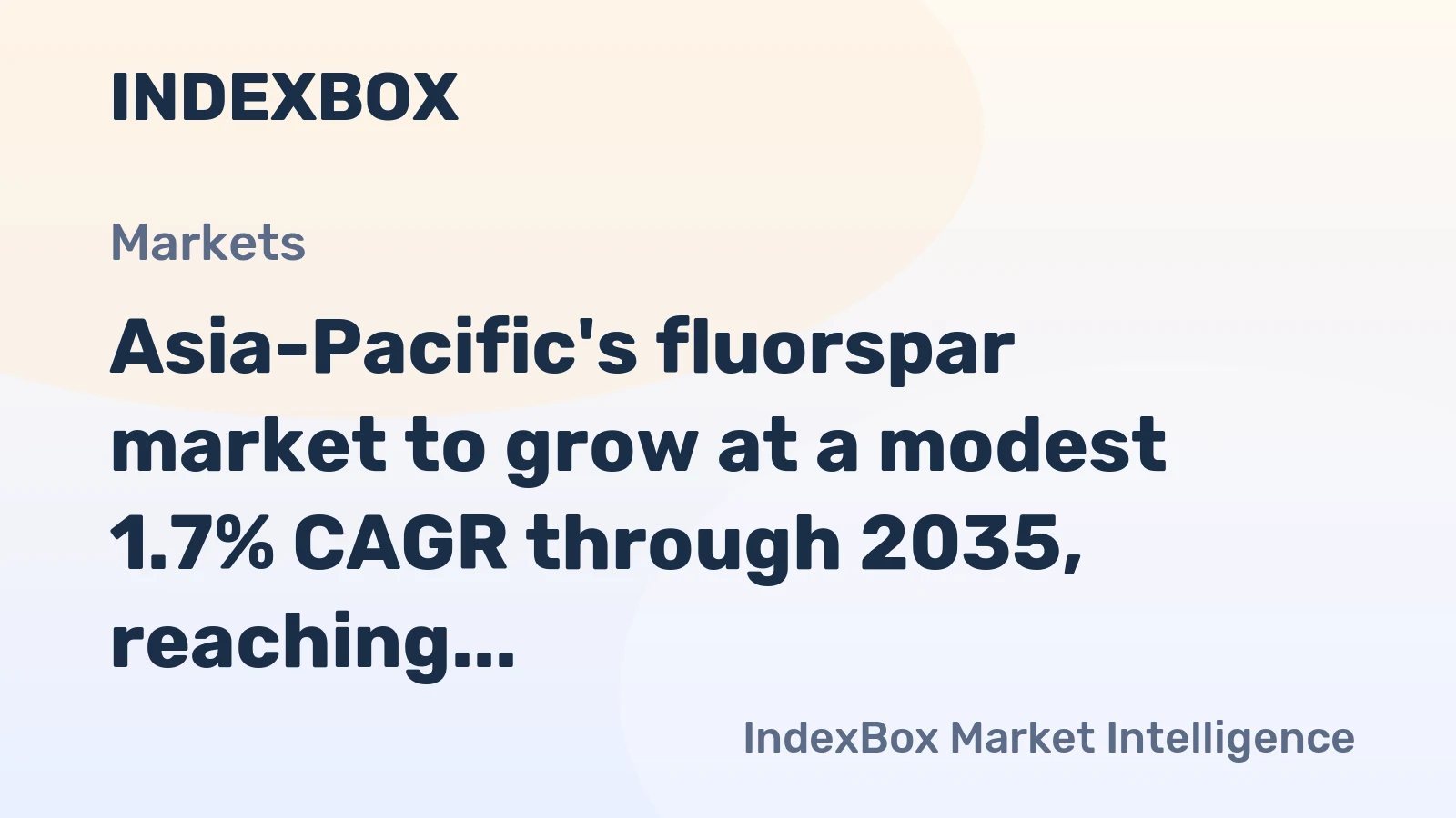 Asia-Pacific's fluorspar market to grow at a modest 1.7% CAGR through 2035, reaching 9.1M tons, driven by sustained regional demand.