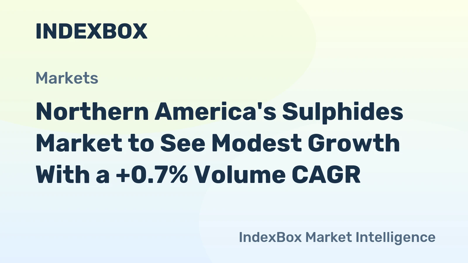 Northern America's Sulphides Market to See Modest Growth With a +0.7% Volume CAGR