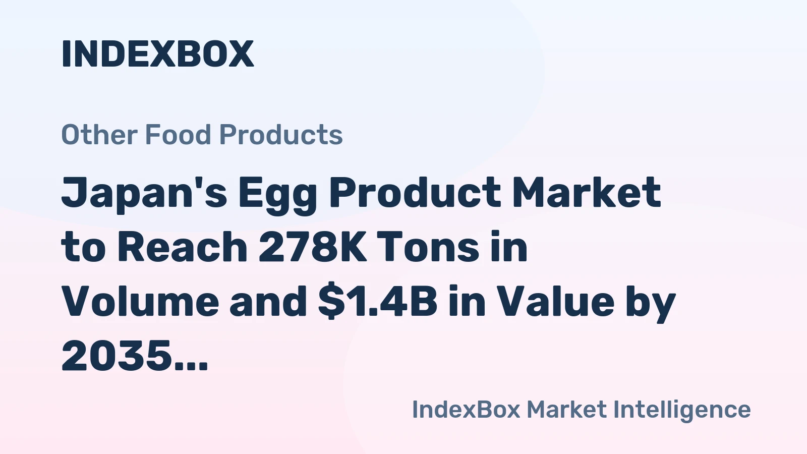 Japan's Egg Product Market to Reach 278K Tons in Volume and $1.4B in Value by 2035