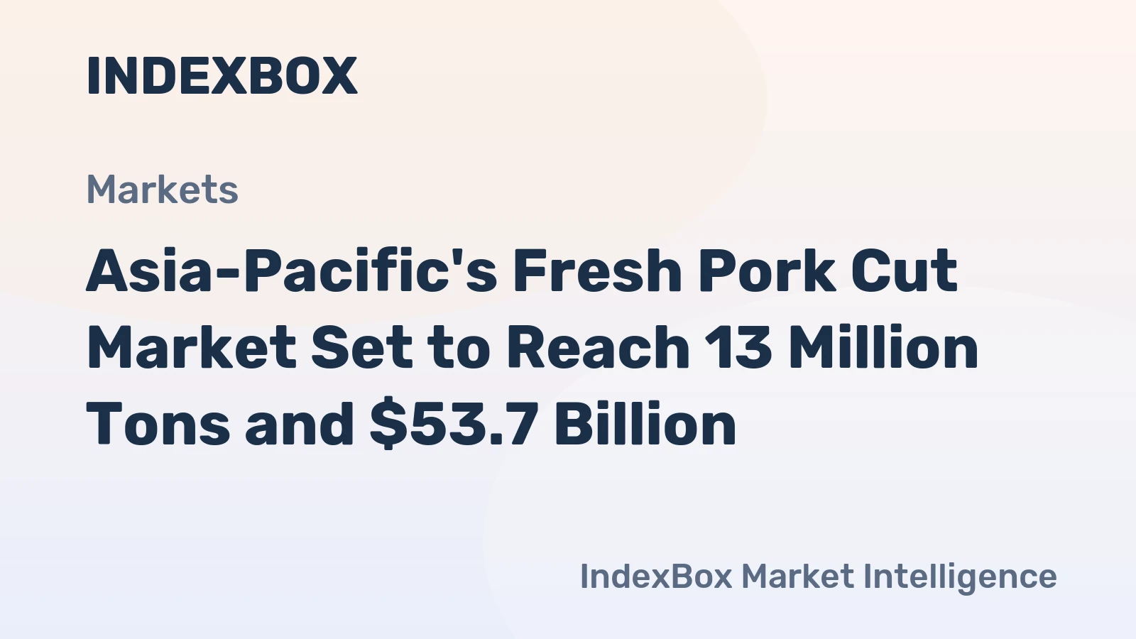 Asia-Pacific's Fresh Pork Cut Market Set to Reach 13 Million Tons and $53.7 Billion