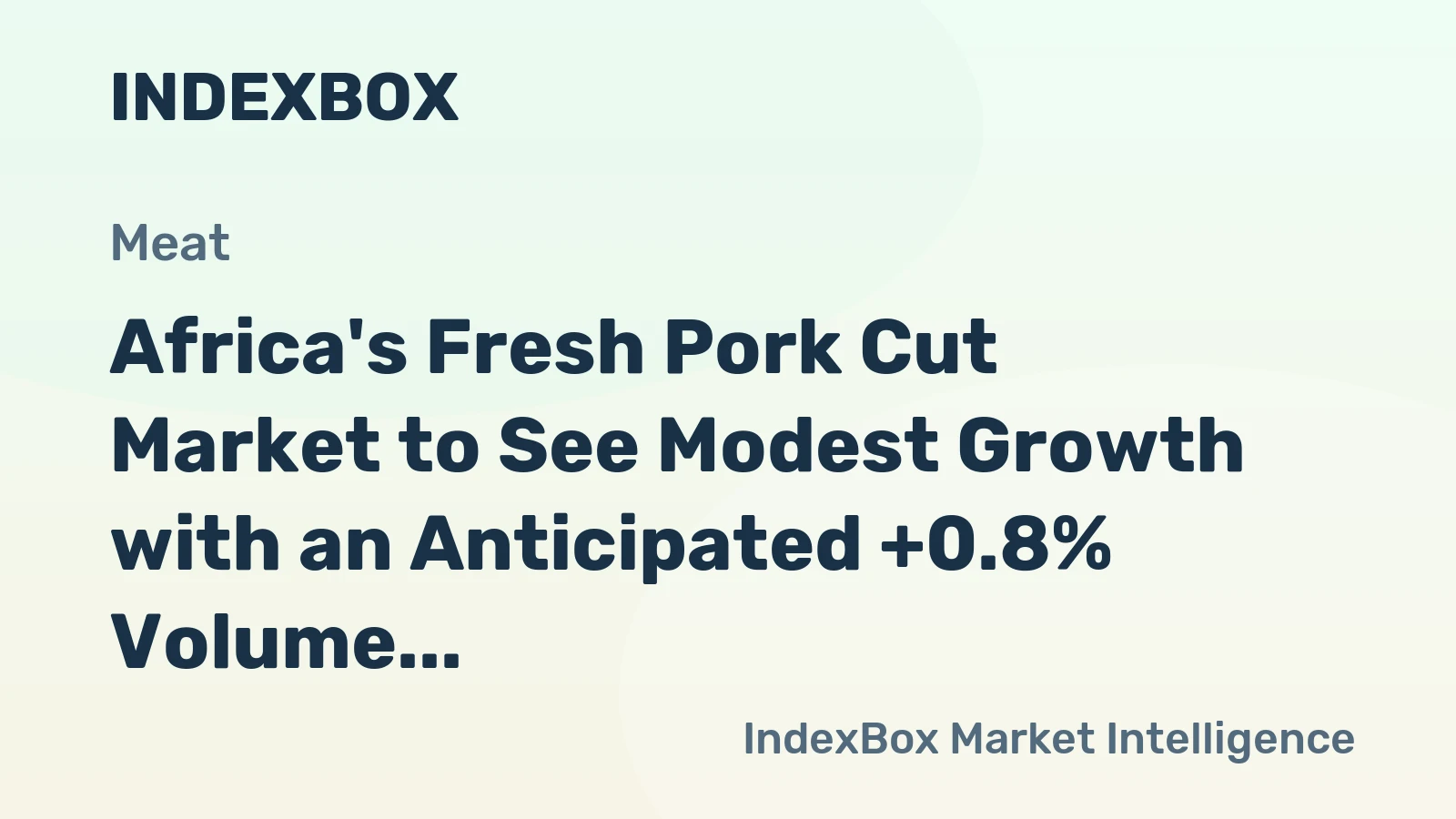 Africa's Fresh Pork Cut Market to See Modest Growth with an Anticipated +0.8% Volume CAGR Through 2035