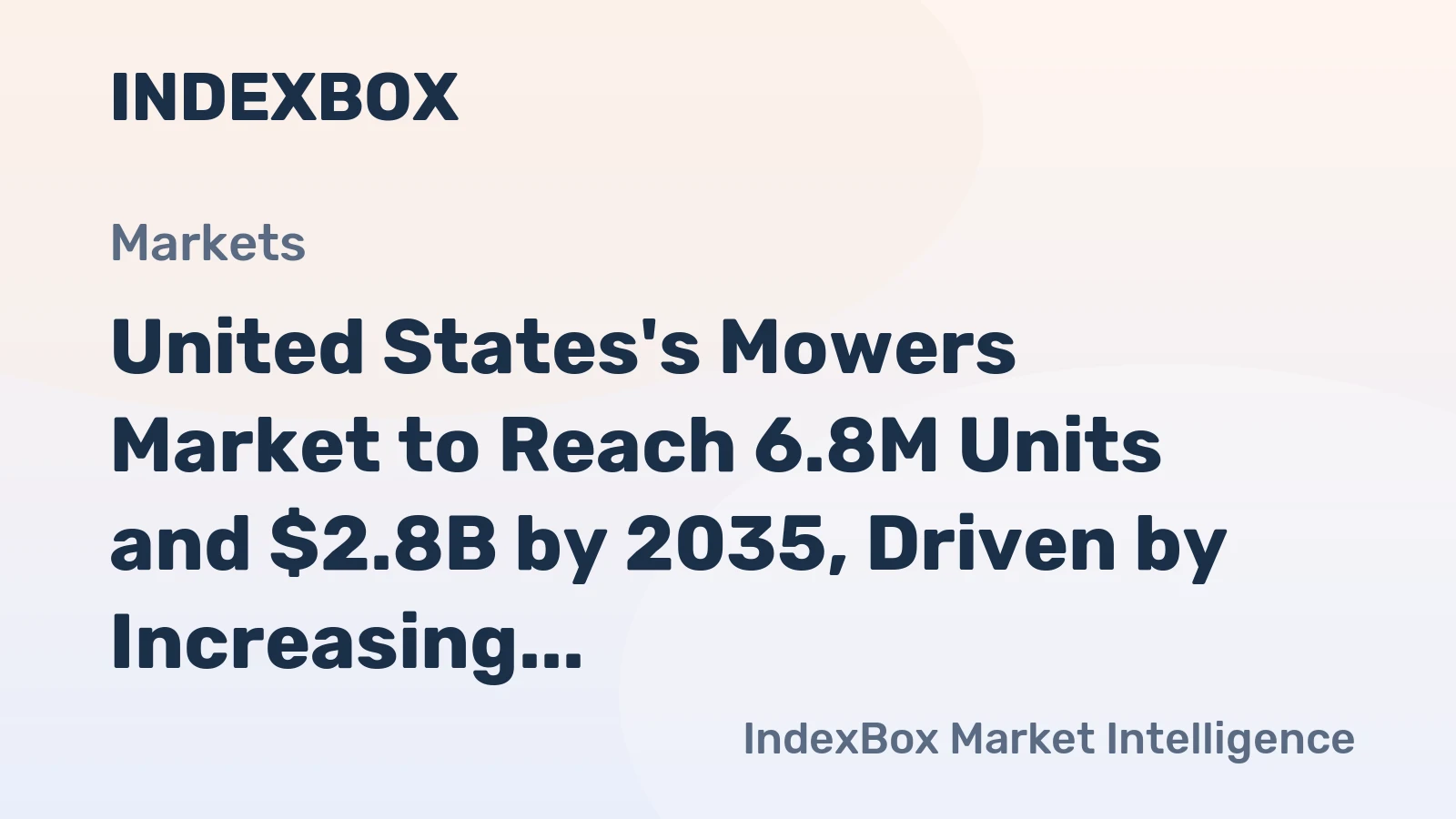 United States's Mowers Market to Reach 6.8M Units and $2.8B by 2035, Driven by Increasing Demand