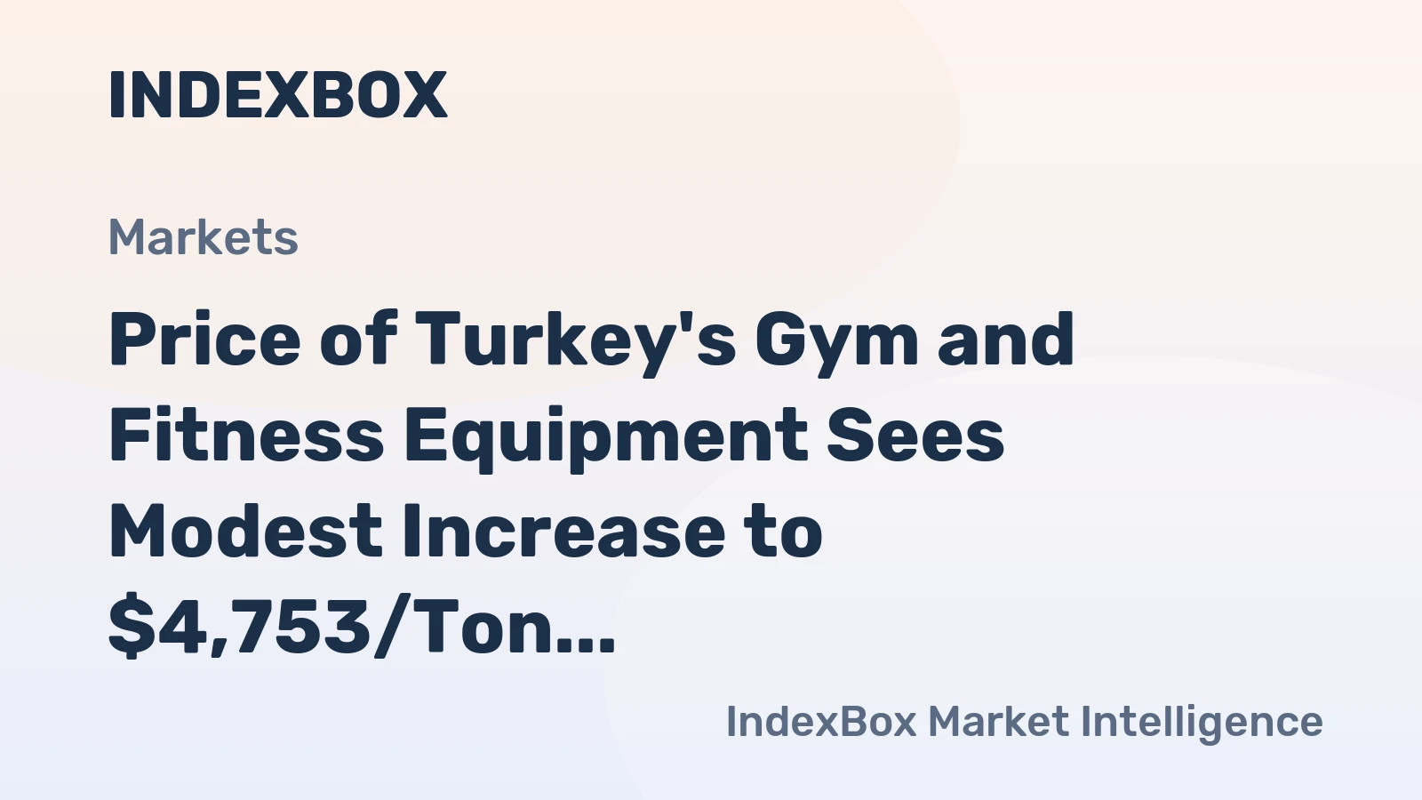 Price of Turkey's Gym and Fitness Equipment Sees Modest Increase to $4,753/Ton