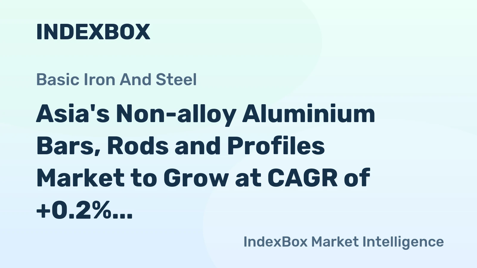 Asia's Non-alloy Aluminium Bars, Rods and Profiles Market to Grow at CAGR of +0.2% from 2024 to 2035