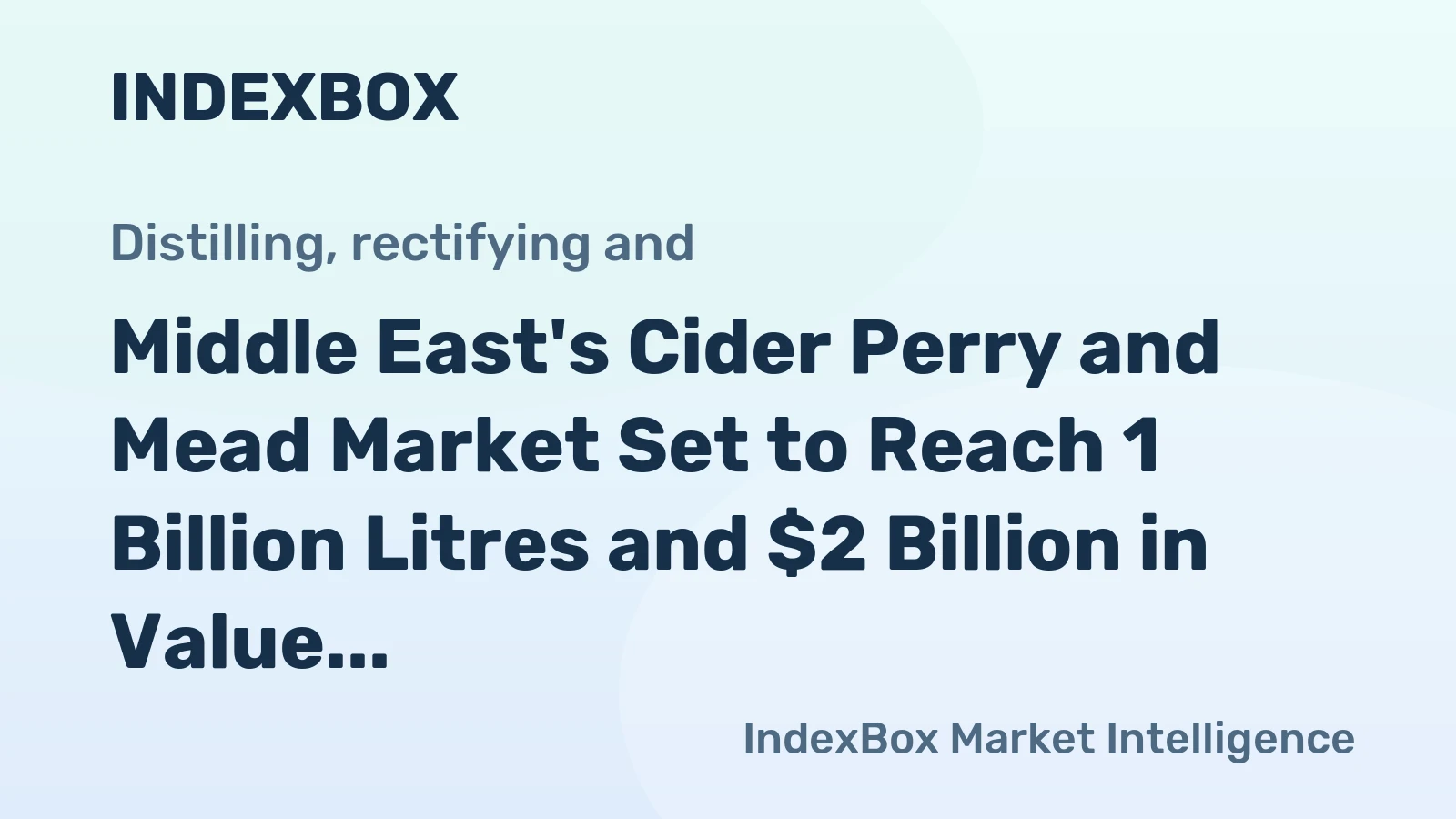 Middle East's Cider Perry and Mead Market Set to Reach 1 Billion Litres and $2 Billion in Value