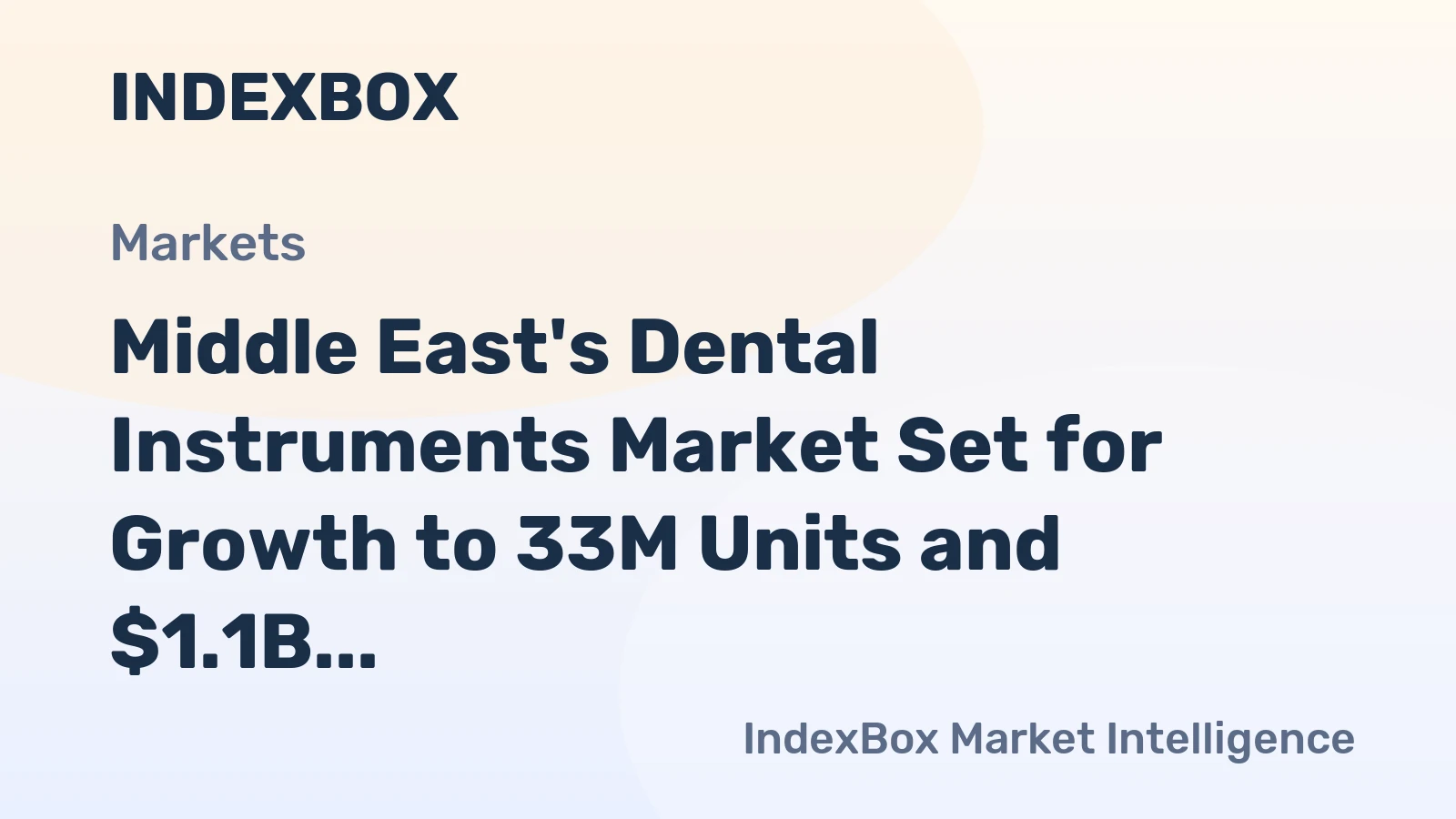 Middle East's Dental Instruments Market Set for Growth to 33M Units and $1.1B Value