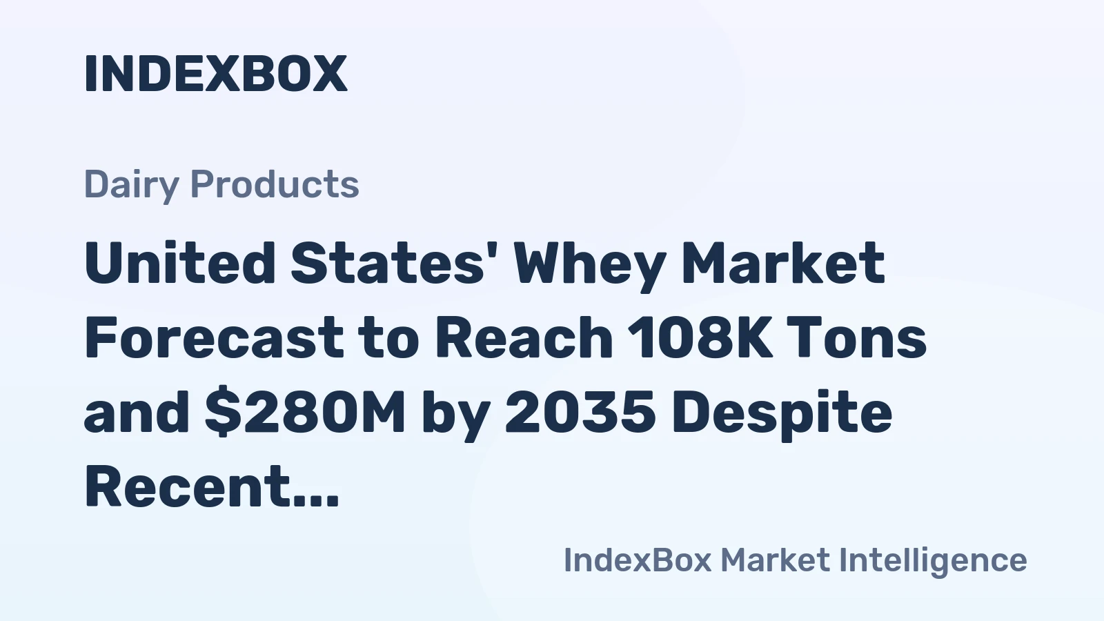 United States' Whey Market Forecast to Reach 108K Tons and $280M by 2035 Despite Recent Contraction