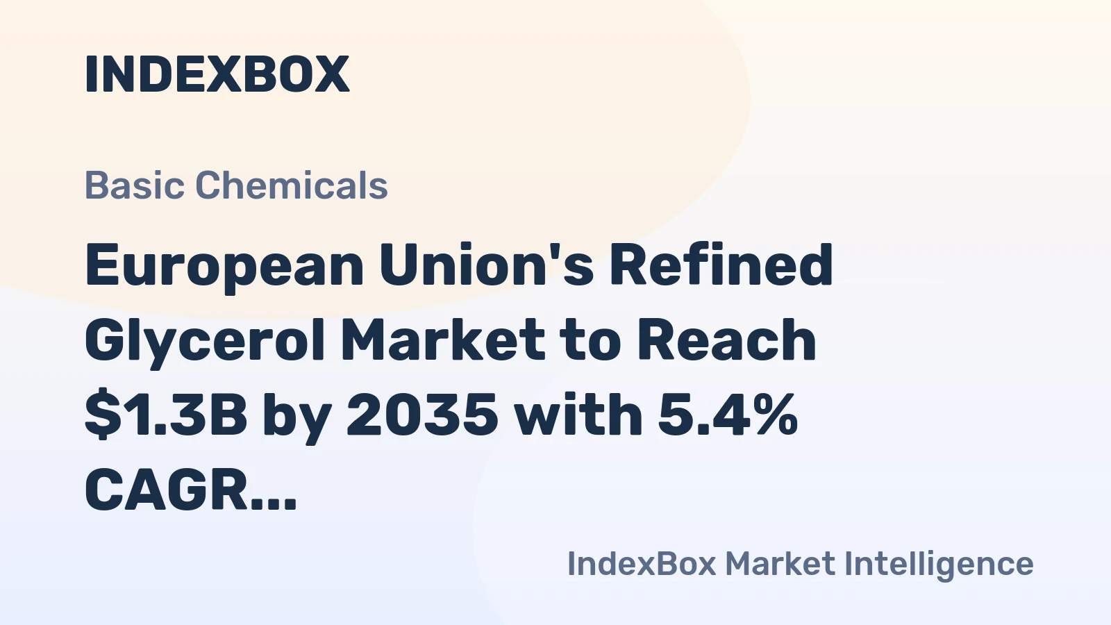 European Union's Refined Glycerol Market to Reach $1.3B by 2035 with 5.4% CAGR