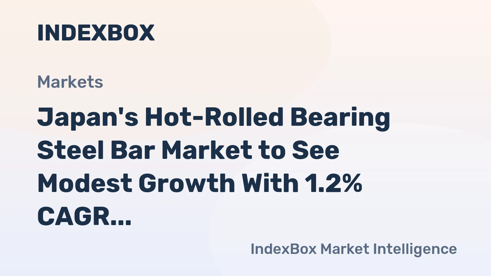 Japan's Hot-Rolled Bearing Steel Bar Market to See Modest Growth With 1.2% CAGR Through 2035