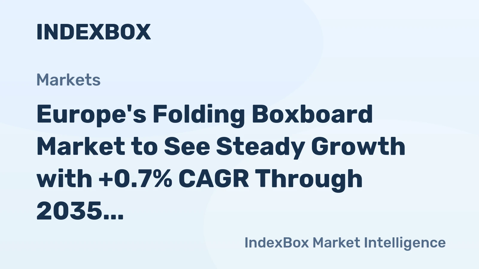 Europe's Folding Boxboard Market to See Steady Growth with +0.7% CAGR Through 2035