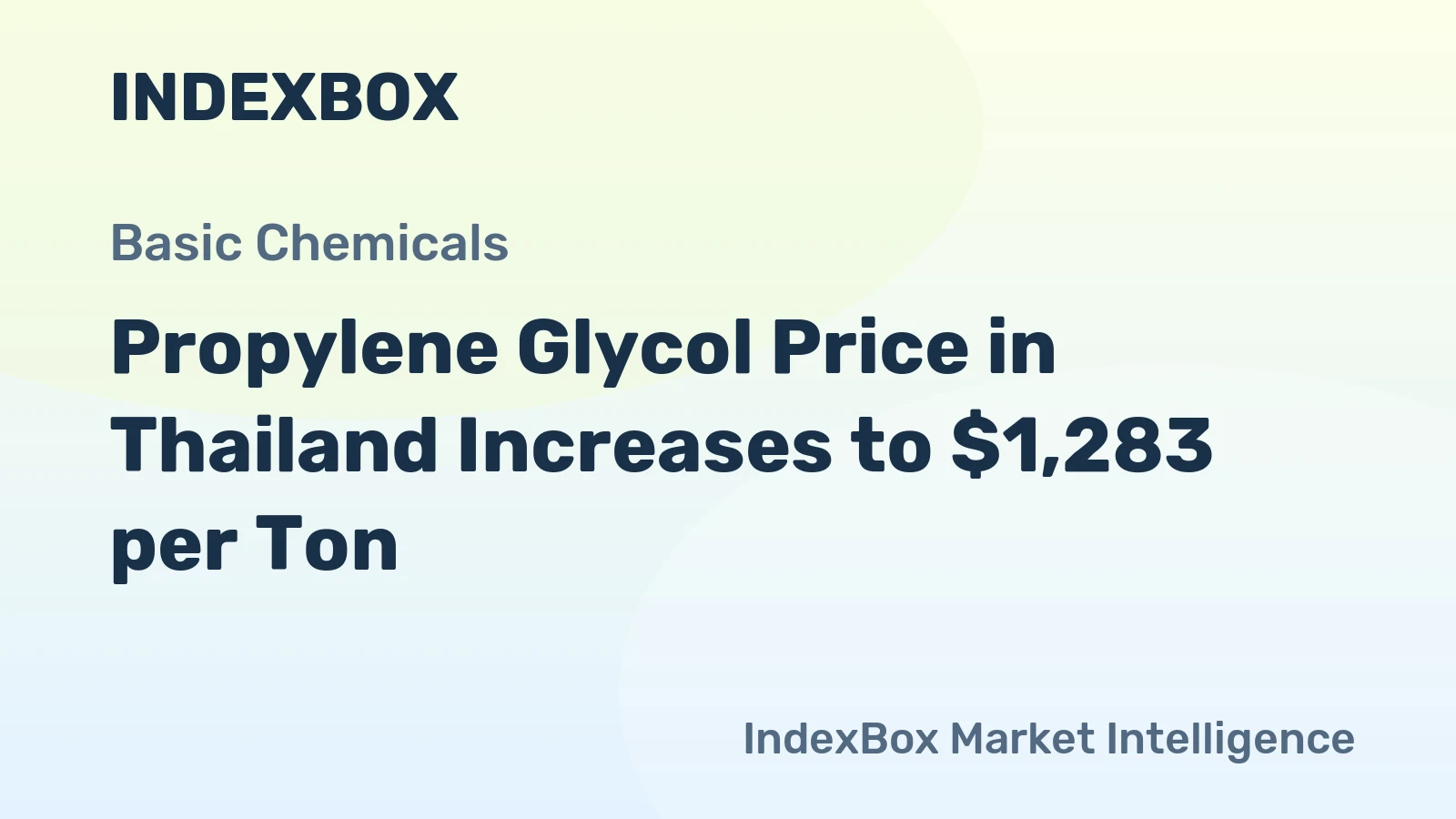Propylene Glycol Price in Thailand Increases to $1,283 per Ton