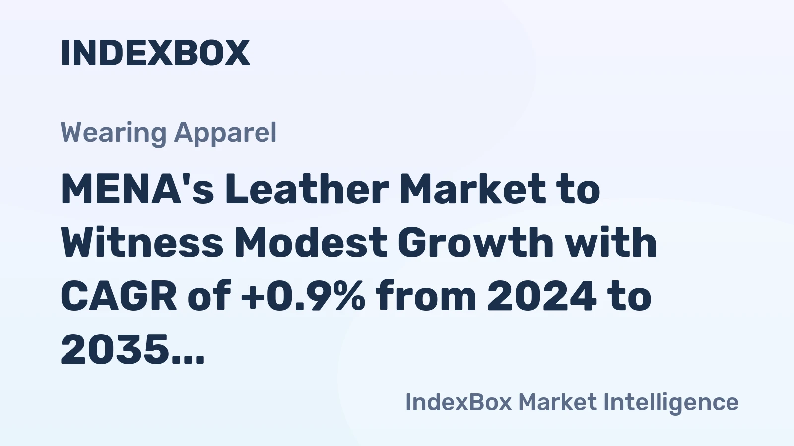 MENA's Leather Market to Witness Modest Growth with CAGR of +0.9% from 2024 to 2035