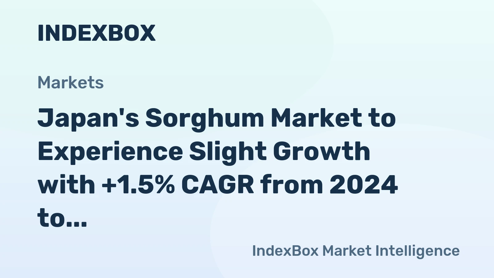 Japan's Sorghum Market to Experience Slight Growth with +1.5% CAGR from 2024 to 2035