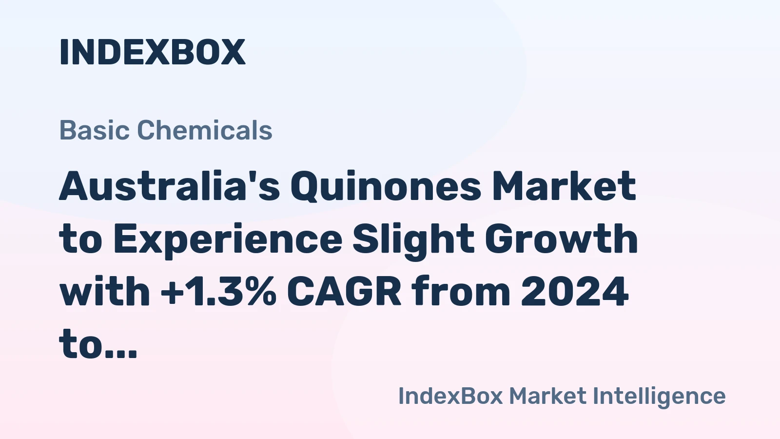 Australia's Quinones Market to Experience Slight Growth with +1.3% CAGR from 2024 to 2035