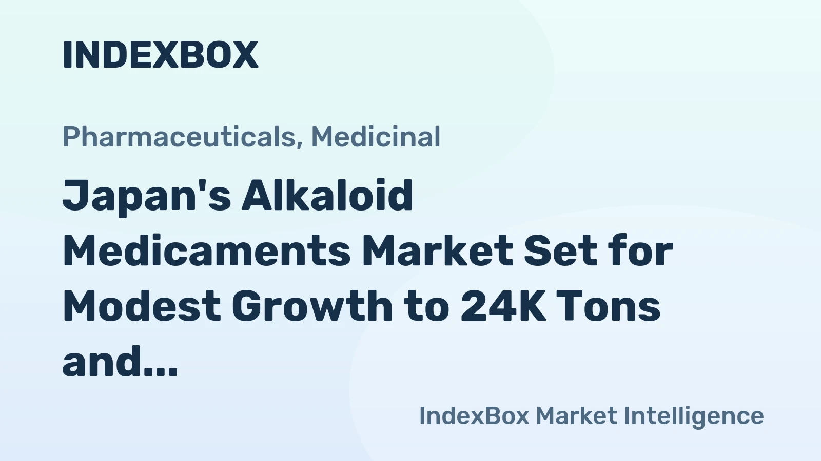 Japan's Alkaloid Medicaments Market Set for Modest Growth to 24K Tons and $2.7B by 2035