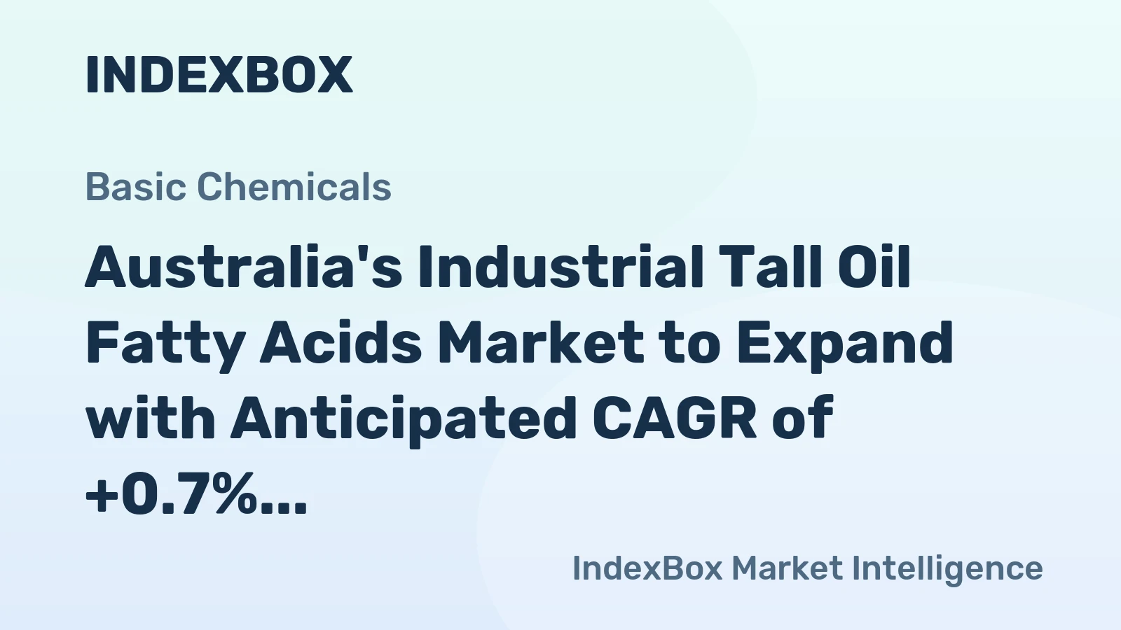 Australia's Industrial Tall Oil Fatty Acids Market to Expand with Anticipated CAGR of +0.7% from 2024 to 2035