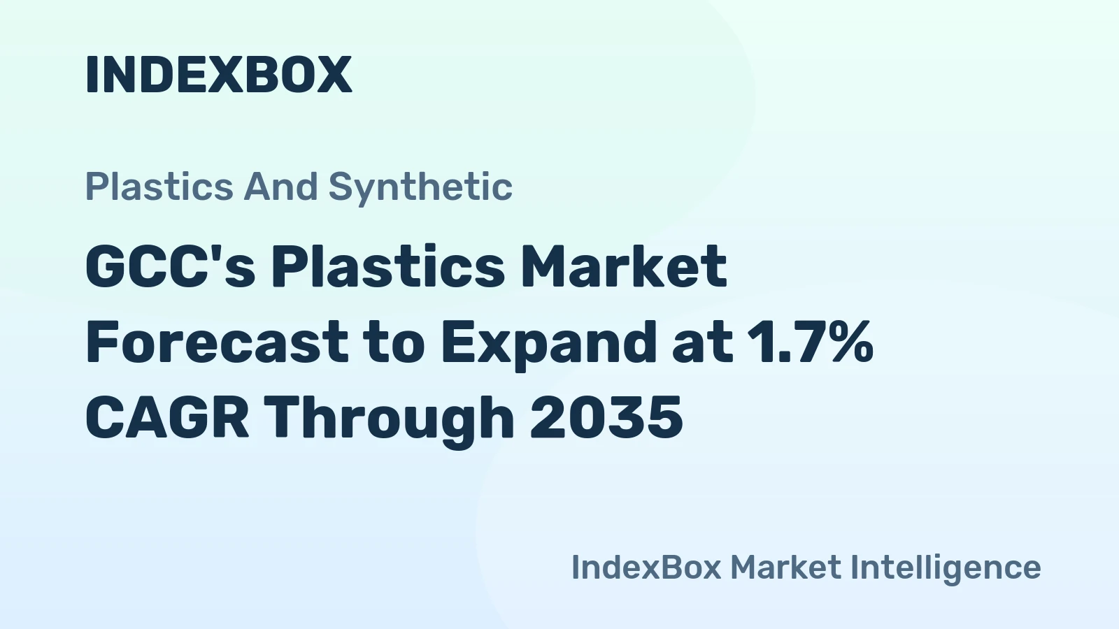 GCC's Plastics Market Forecast to Expand at 1.7% CAGR Through 2035