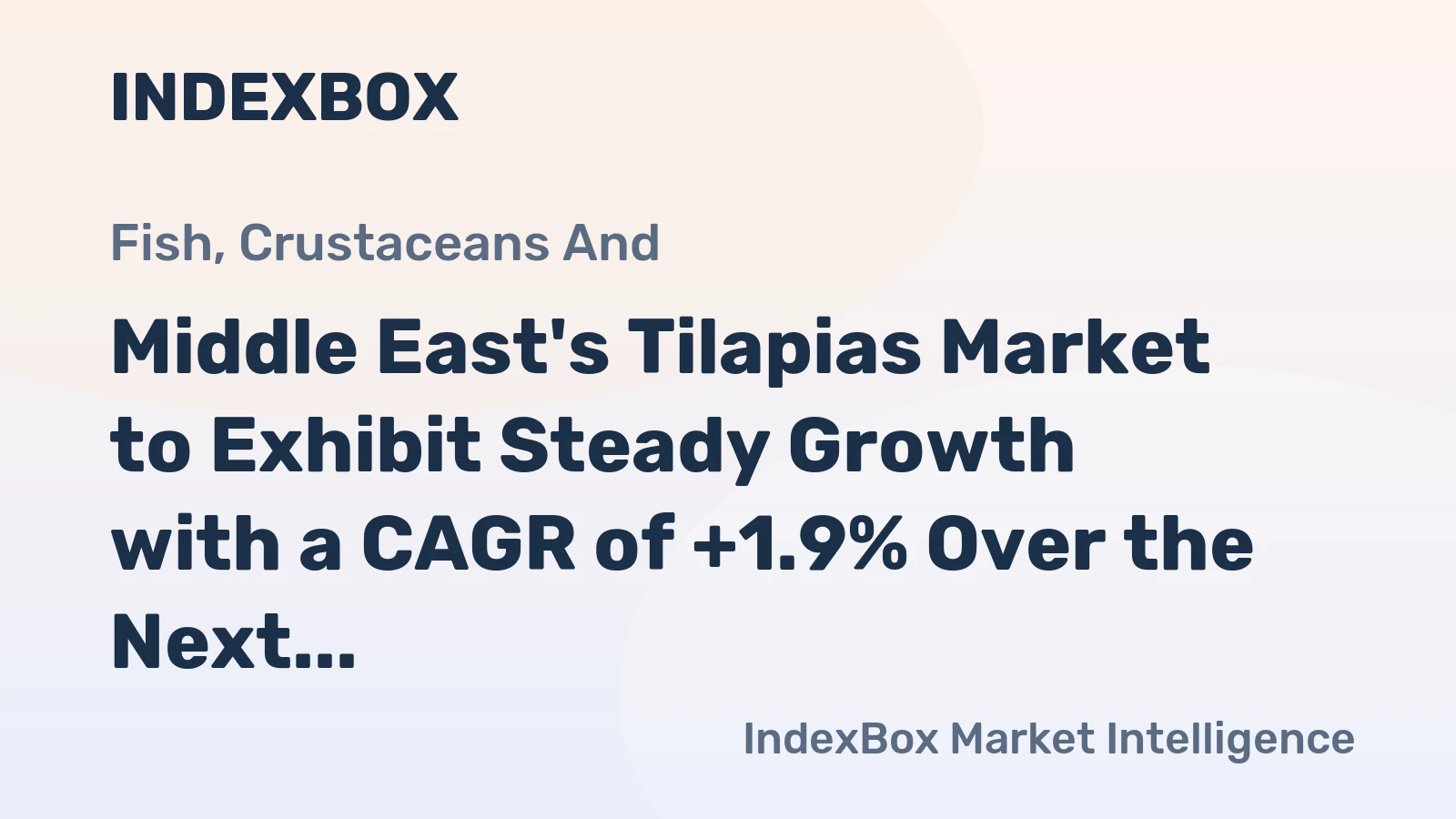 Middle East's Tilapias Market to Exhibit Steady Growth with a CAGR of +1.9% Over the Next Decade