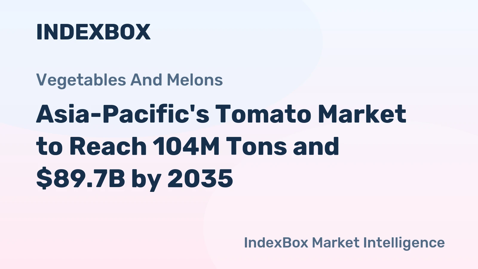 Asia-Pacific's Tomato Market to Reach 104M Tons and $89.7B by 2035