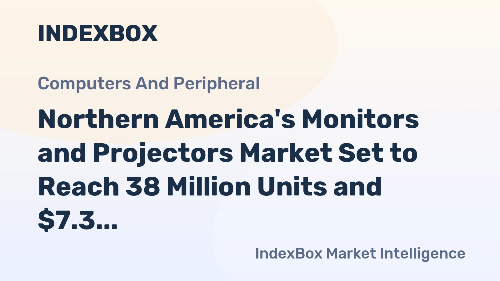 Northern America's Monitors and Projectors Market Set to Reach 38 Million Units and $7.3 Billion