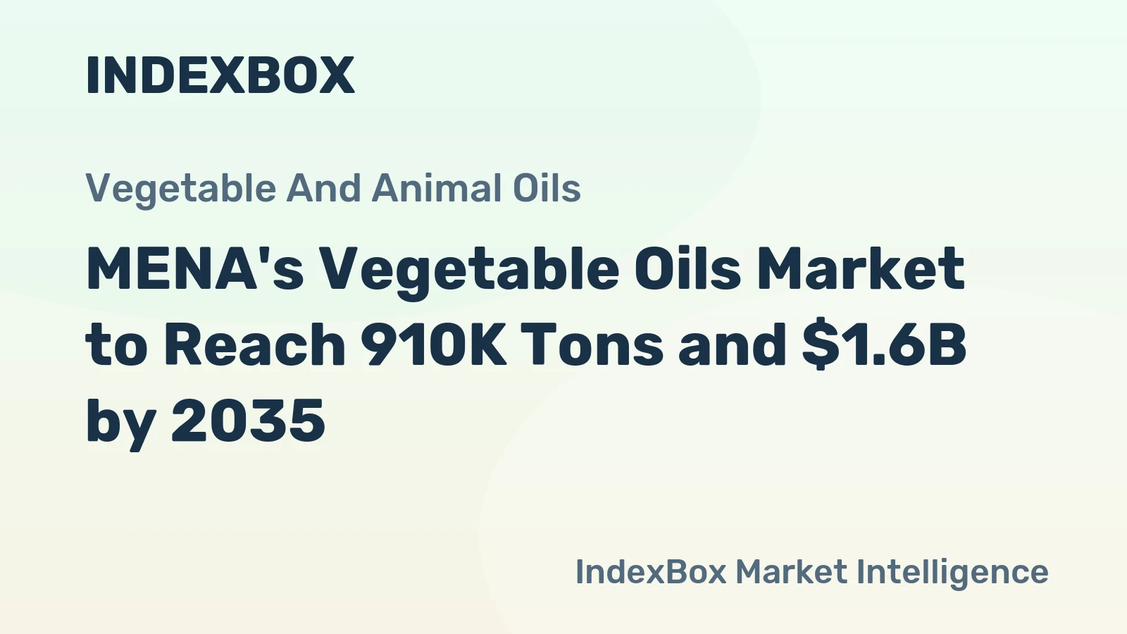 MENA's Vegetable Oils Market to Reach 910K Tons and $1.6B by 2035