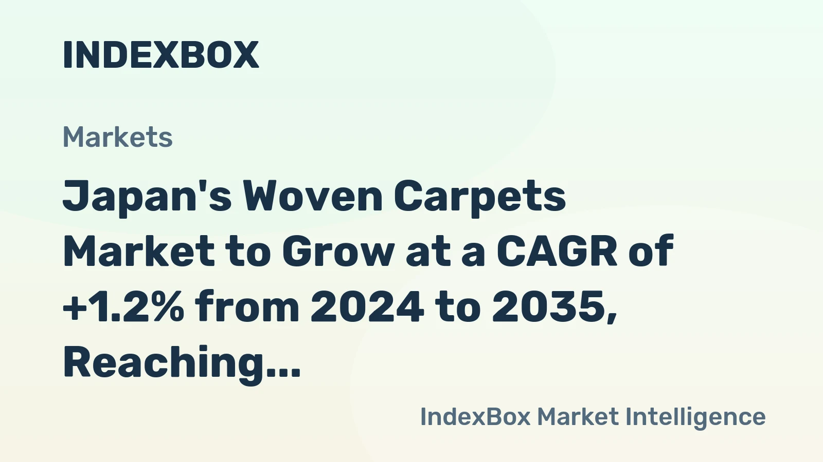 Japan's Woven Carpets Market to Grow at a CAGR of +1.2% from 2024 to 2035, Reaching 21M Square Meters by 2035