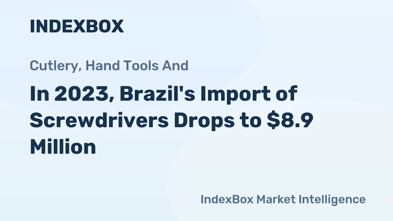 In 2023, Brazil's Import of Screwdrivers Drops to $8.9 Million