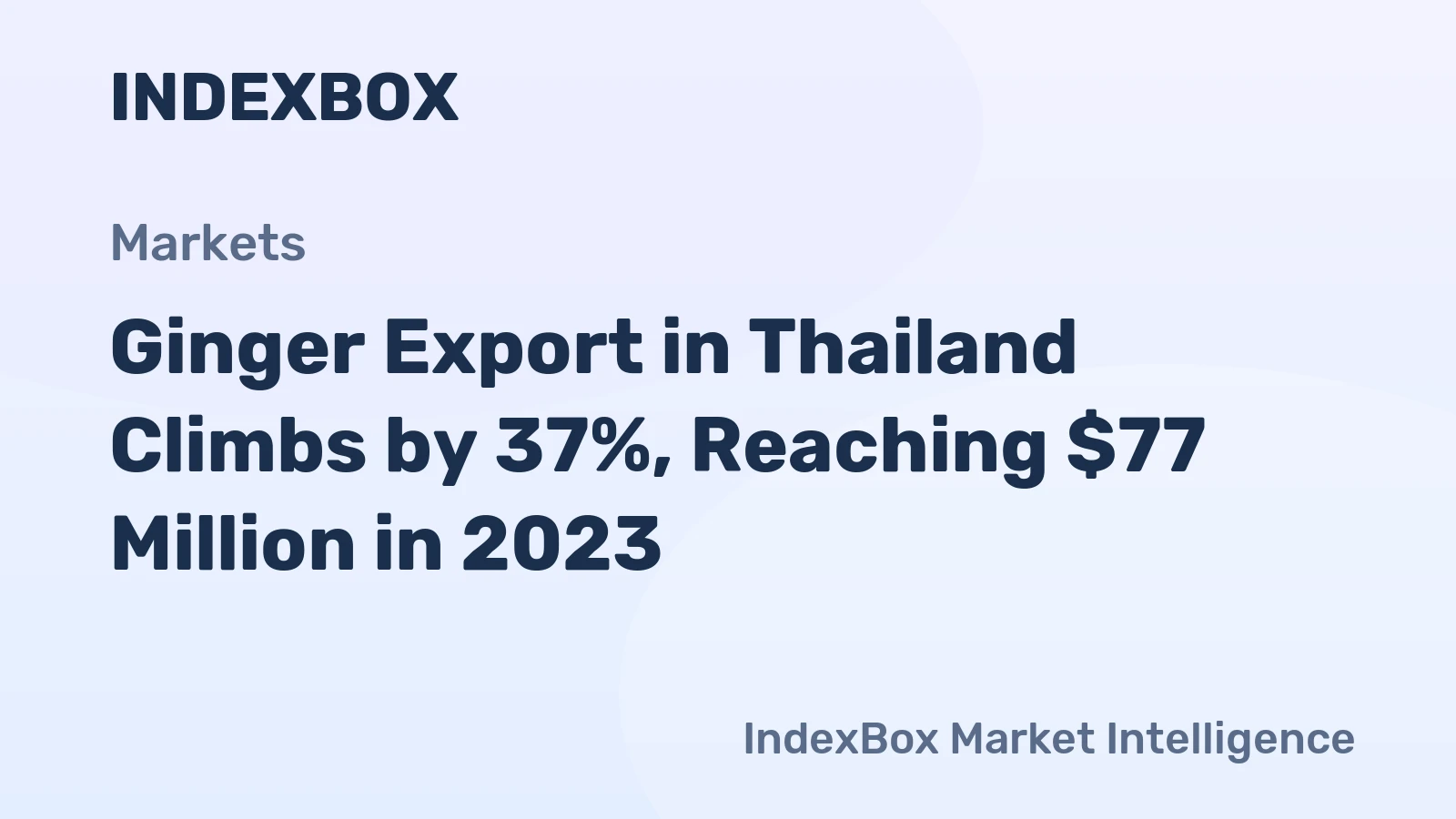 Ginger Export in Thailand Climbs by 37%, Reaching $77 Million in 2023