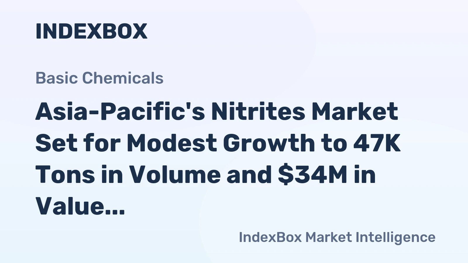 Asia-Pacific's Nitrites Market Set for Modest Growth to 47K Tons in Volume and $34M in Value by 2035