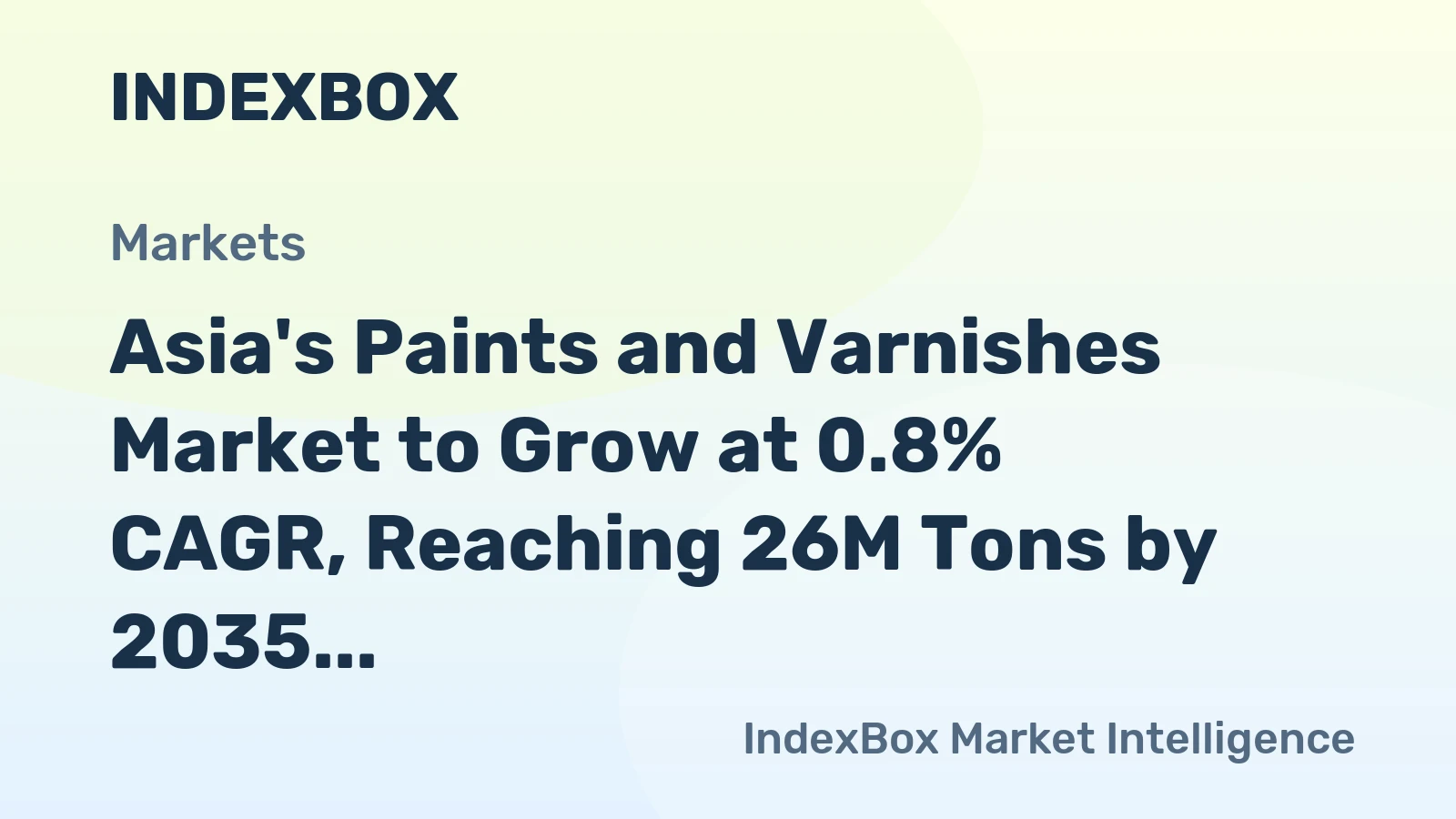 Asia's Paints and Varnishes Market to Grow at 0.8% CAGR, Reaching 26M Tons by 2035