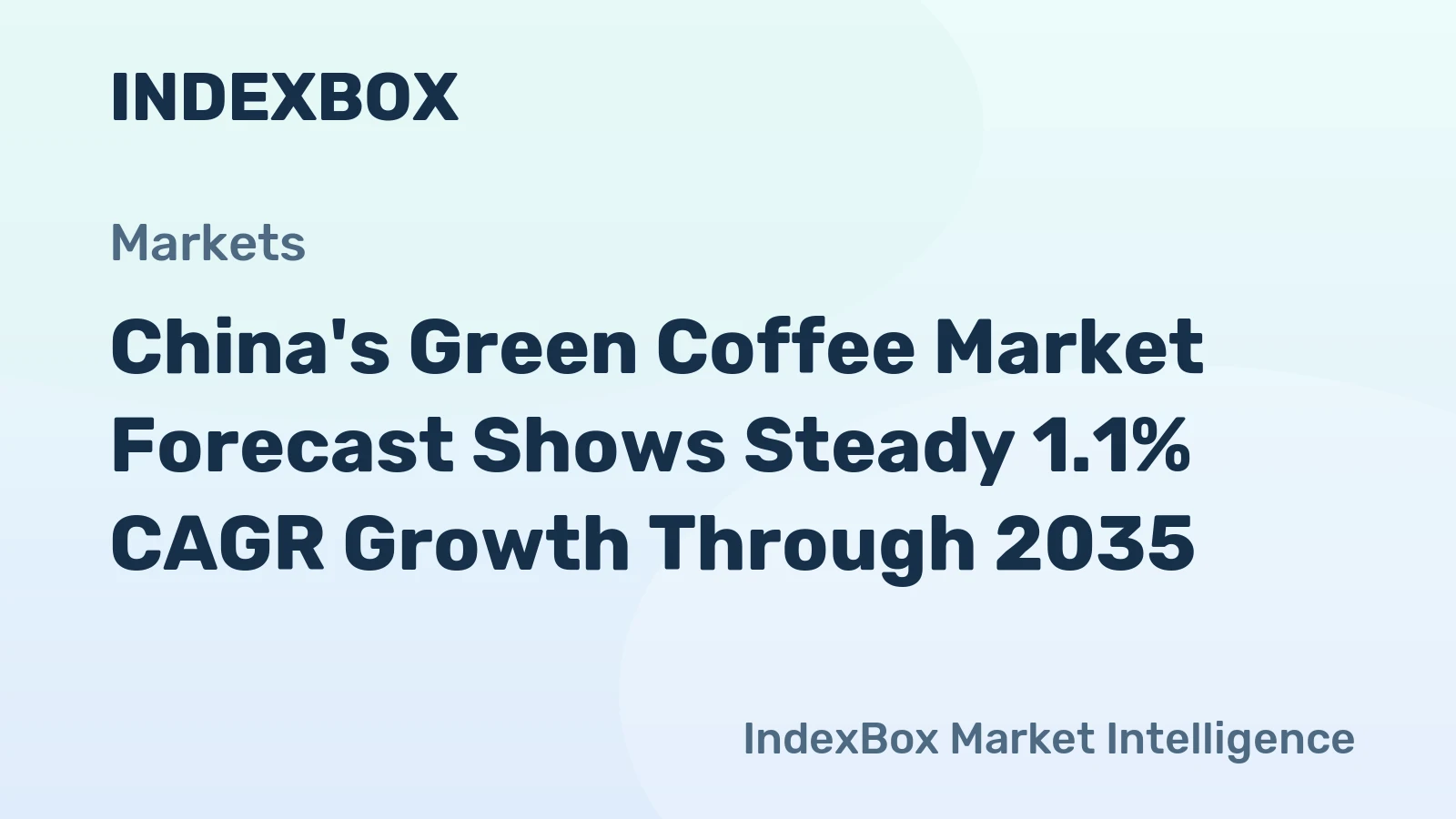 China's Green Coffee Market Forecast Shows Steady 1.1% CAGR Growth Through 2035