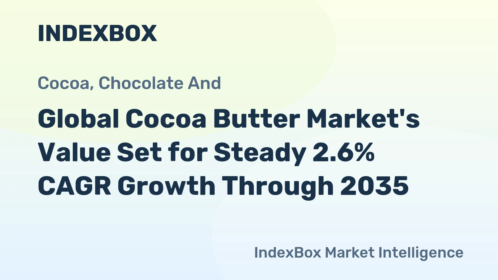 Global Cocoa Butter Market's Value Set for Steady 2.6% CAGR Growth Through 2035