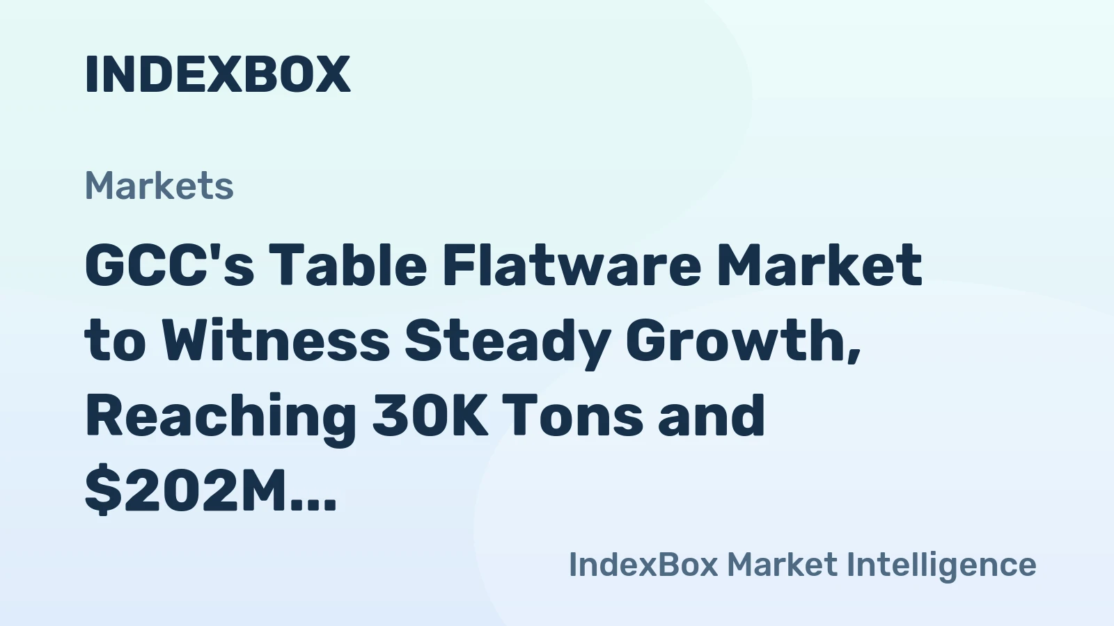 GCC's Table Flatware Market to Witness Steady Growth, Reaching 30K Tons and $202M by 2035