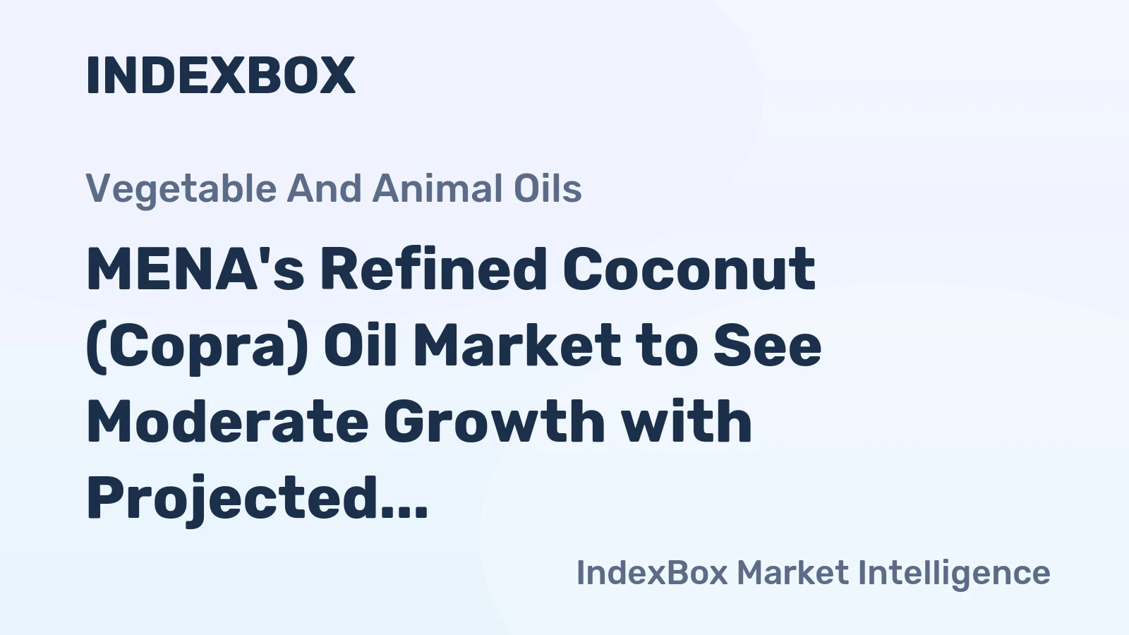 MENA's Refined Coconut (Copra) Oil Market to See Moderate Growth with Projected CAGR of +0.8% from 2024-2035