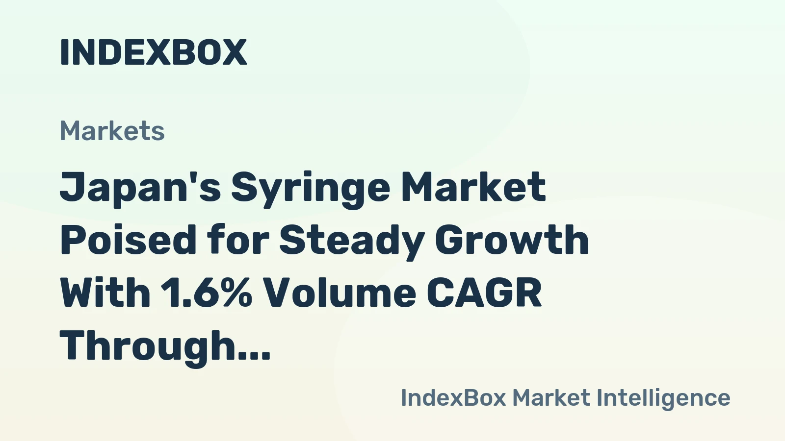 Japan's Syringe Market Poised for Steady Growth With 1.6% Volume CAGR Through 2035