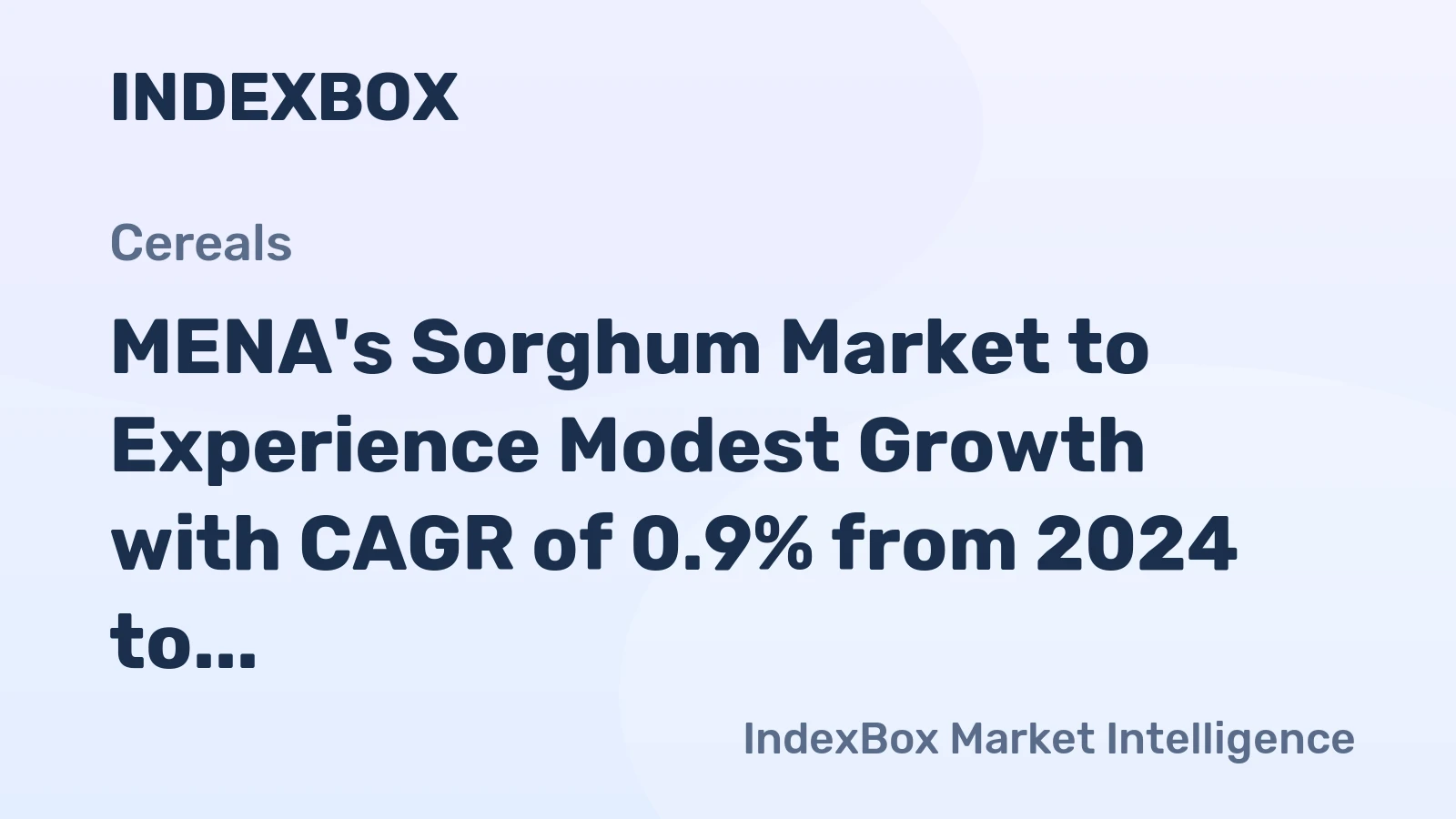 MENA's Sorghum Market to Experience Modest Growth with CAGR of 0.9% from 2024 to 2035