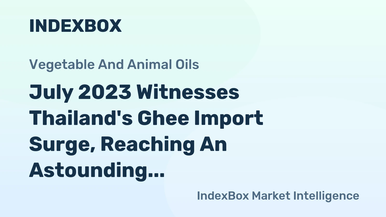 July 2023 Witnesses Thailand's Ghee Import Surge, Reaching An Astounding $5.1M