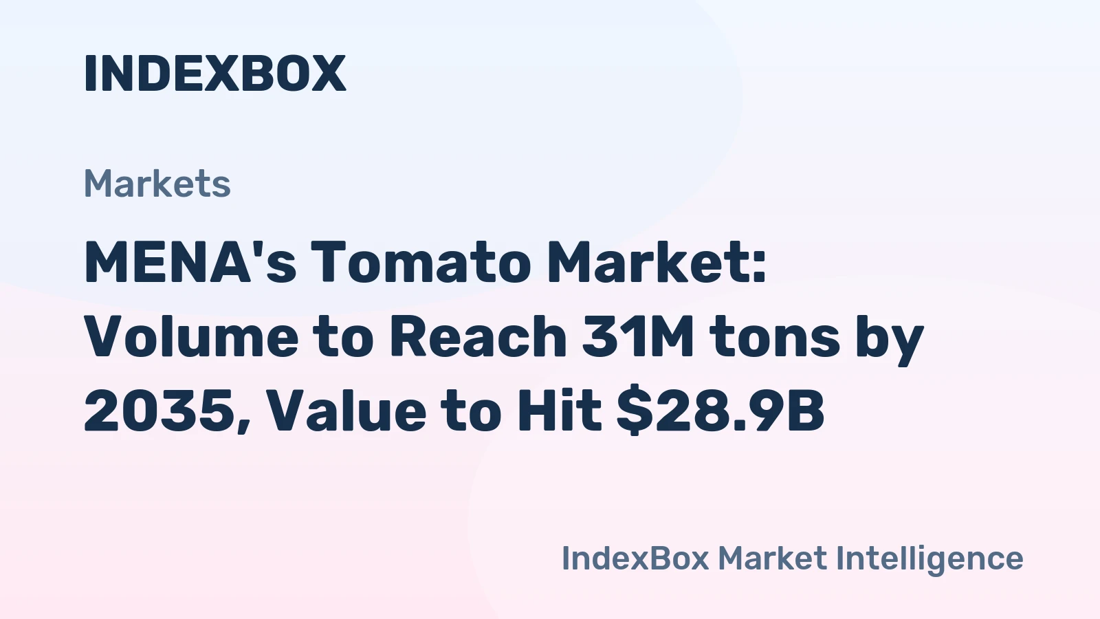 MENA's Tomato Market: Volume to Reach 31M tons by 2035, Value to Hit $28.9B