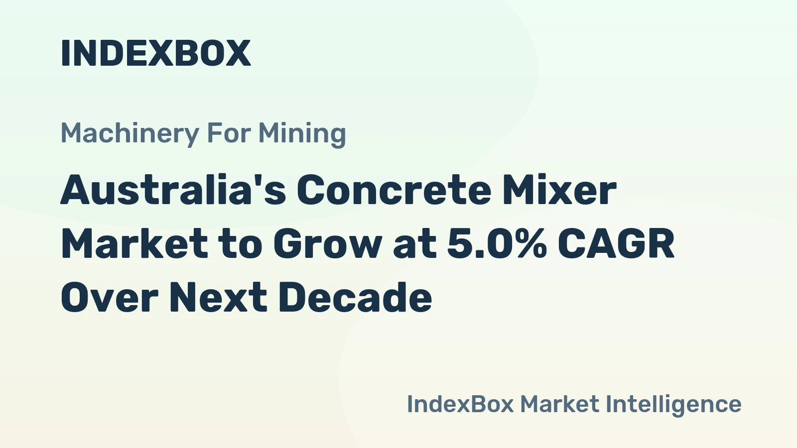 Australia's Concrete Mixer Market to Grow at 5.0% CAGR Over Next Decade