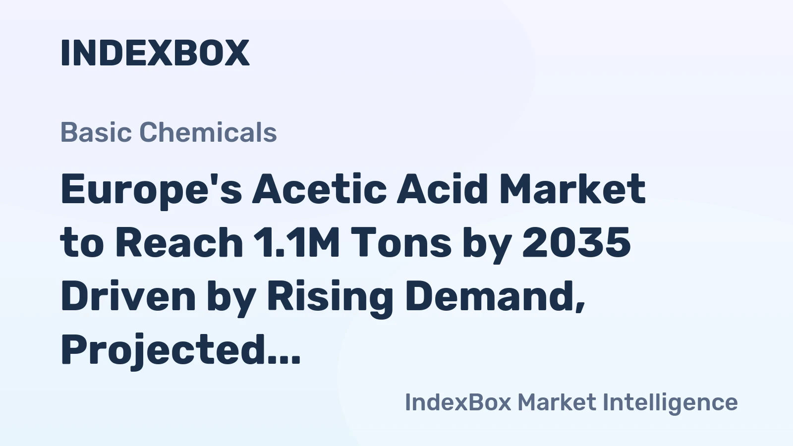 Europe's Acetic Acid Market to Reach 1.1M Tons by 2035 Driven by Rising Demand, Projected to Hit $904M in Value