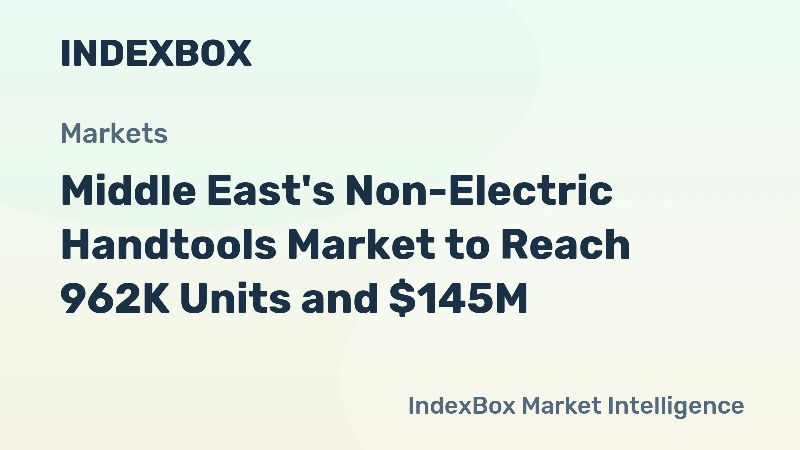 Middle East's Non-Electric Handtools Market to Reach 962K Units and $145M