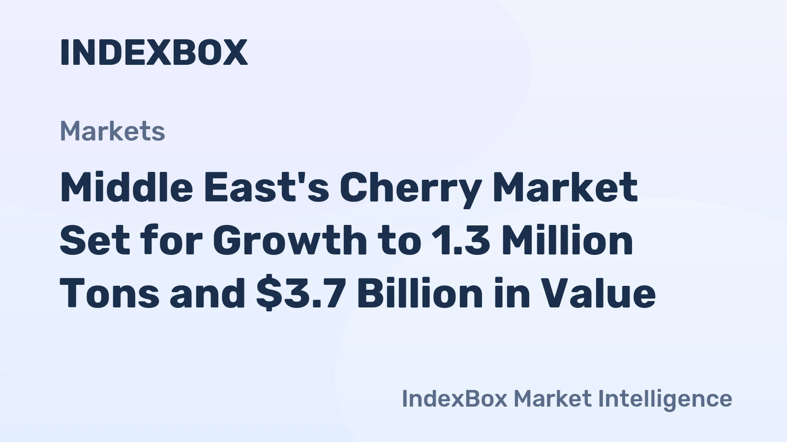 Middle East's Cherry Market Set for Growth to 1.3 Million Tons and $3.7 Billion in Value