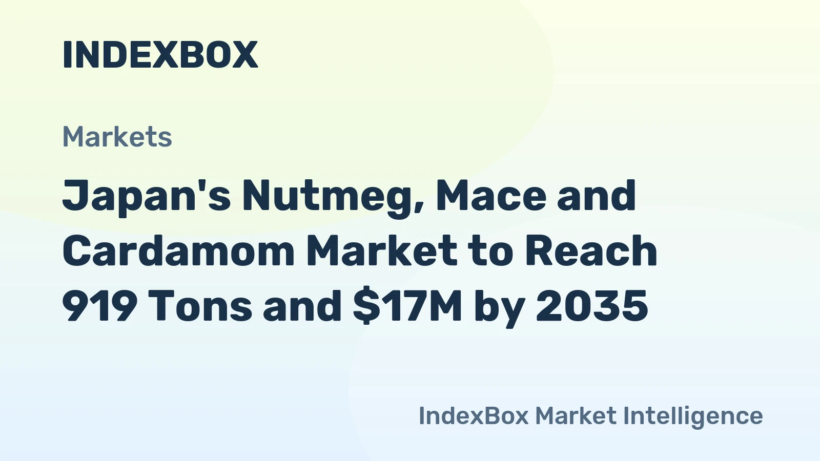 Japan's Nutmeg, Mace and Cardamom Market to Reach 919 Tons and $17M by 2035
