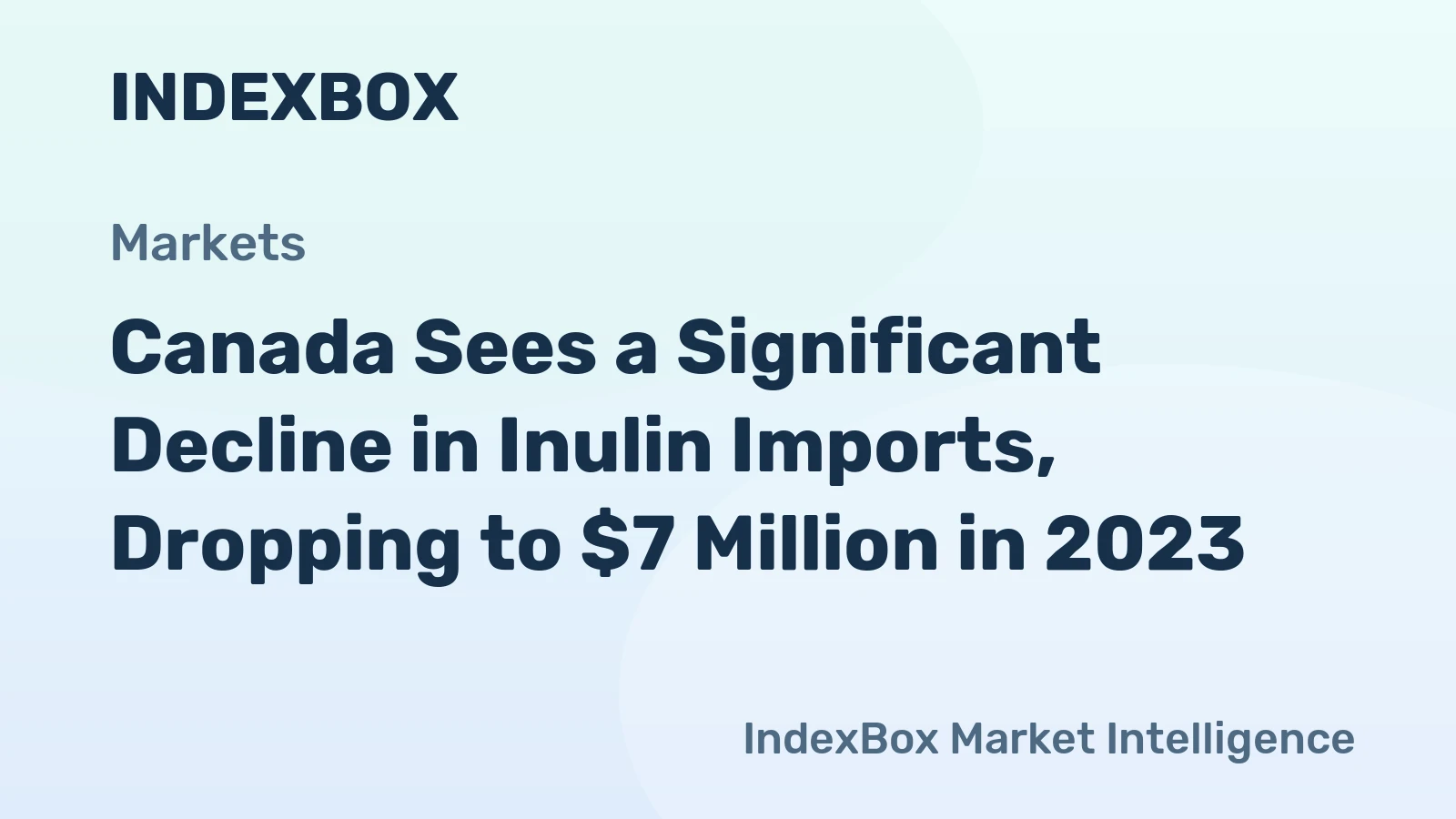 Canada Sees a Significant Decline in Inulin Imports, Dropping to $7 Million in 2023